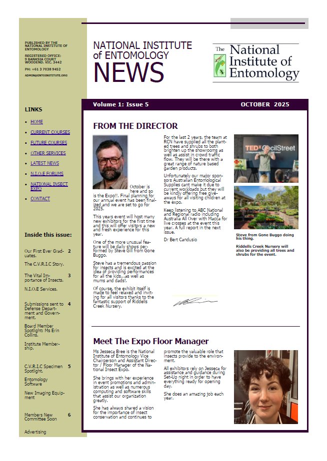 N.I.O.E NEWS – National Institute of Entomology
